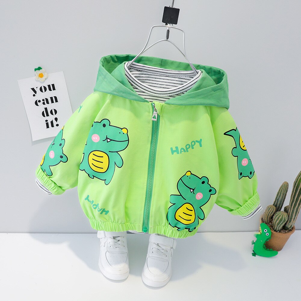 Spring Baby Boys Long Sleeve Hooded Cartoon Jacket... – Vicedeal