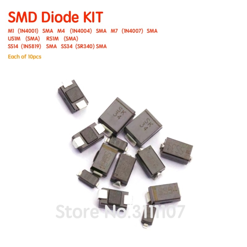 70PCS/LOT SMD diode package / M1 (1N4001) / M4 (1N... – Grandado