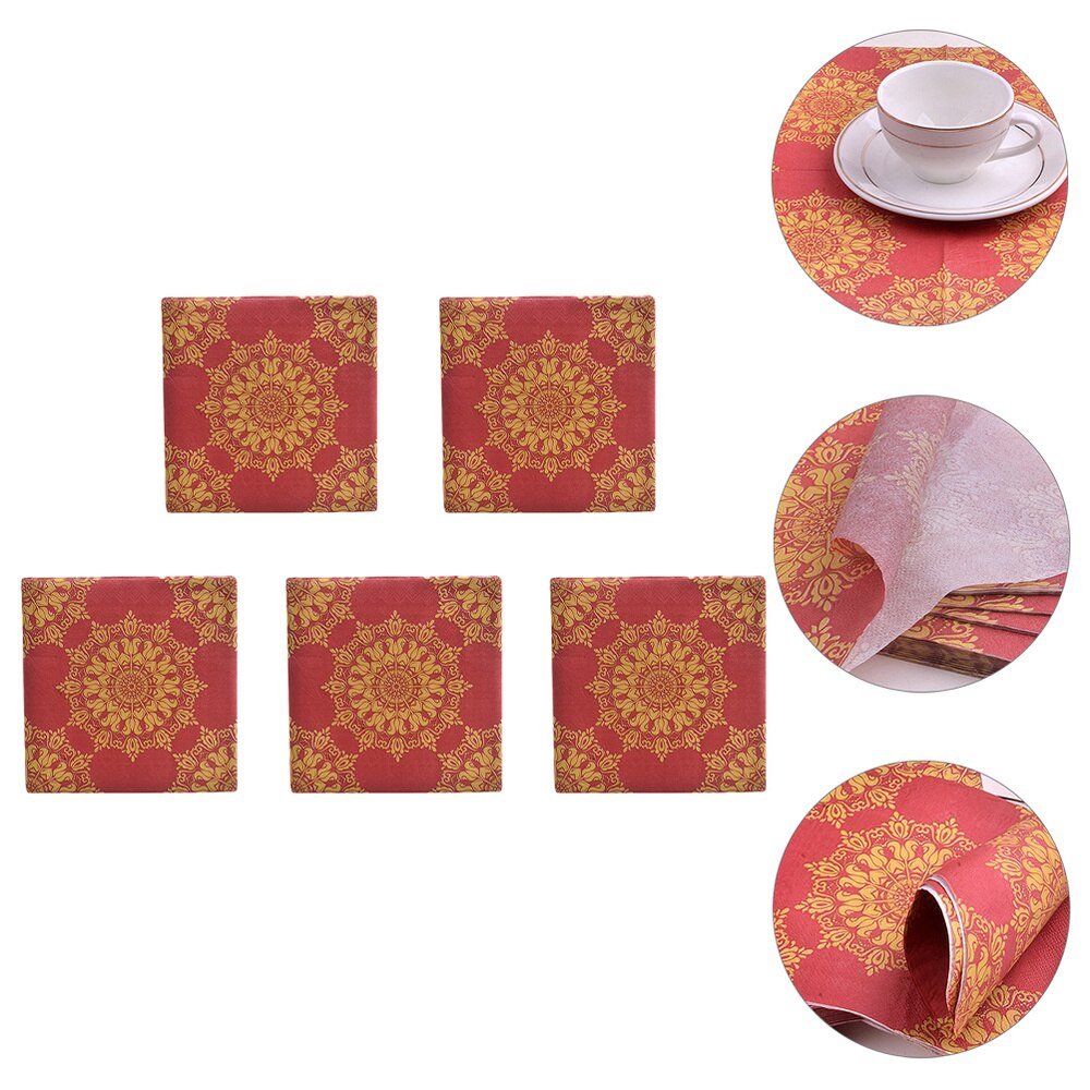 100 Pcs Two Layers Printed Napkin Paper Luncheon N... – Grandado