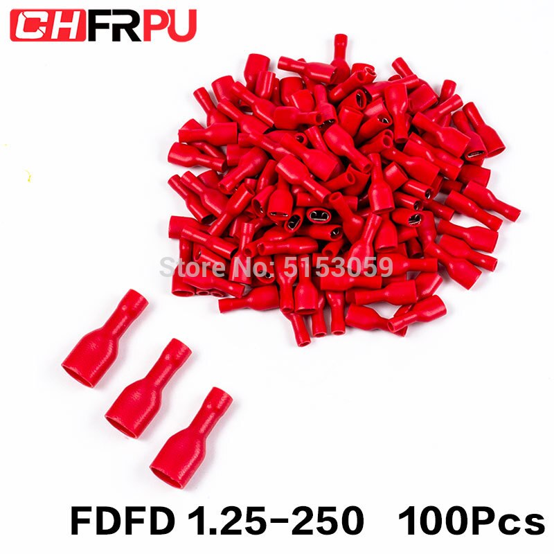 100 Uds 6,3mm 22-16AWG FDFD/FDD/MDD1.25-250 hembra... – Grandado