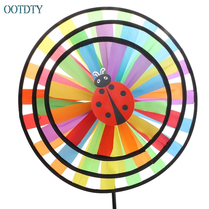 Colorful Rainbow Triple Wheel Wind Spinner Windmil... – Vicedeal