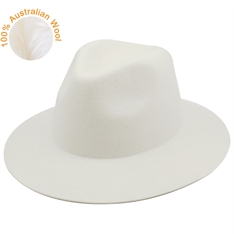white Fedora Hat for Women Men 100% Australian Woo... – Vicedeal