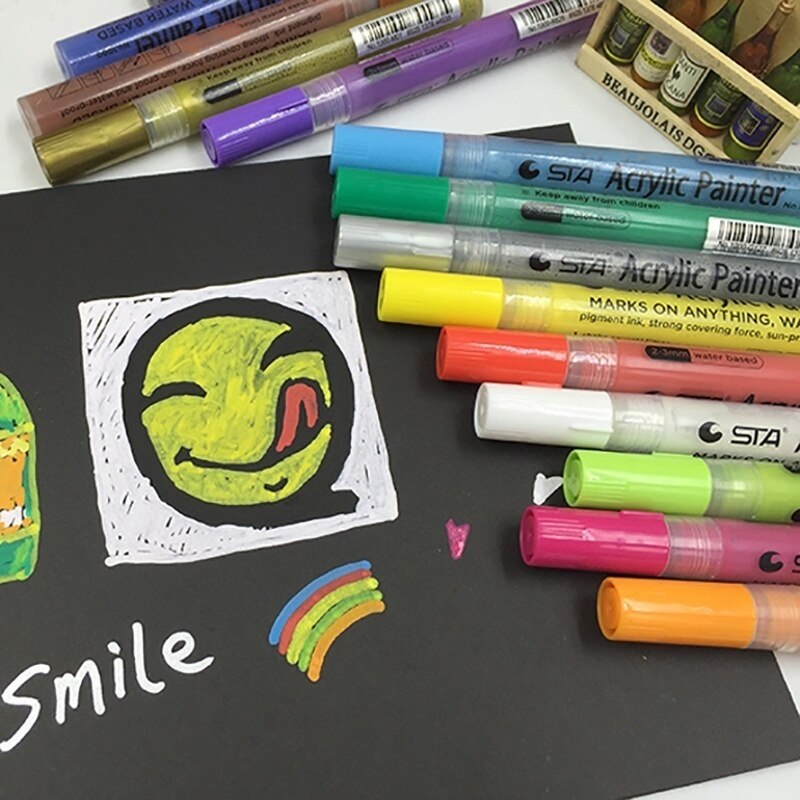 14 farben/Set Acryl Permanent Farbe Marker stift f... – Grandado