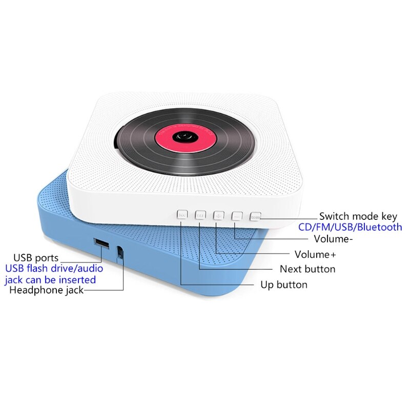 Portable Wall Mountable C-D Music Player Bluetooth... – Vicedeal