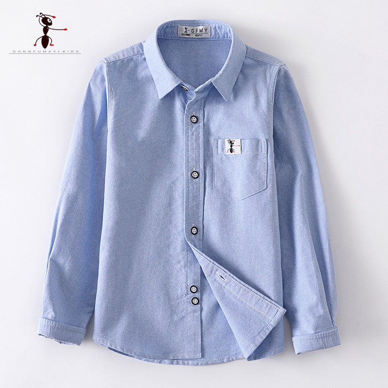 Original Spring Cotton Boys Shirts Blue White Scho... – Grandado
