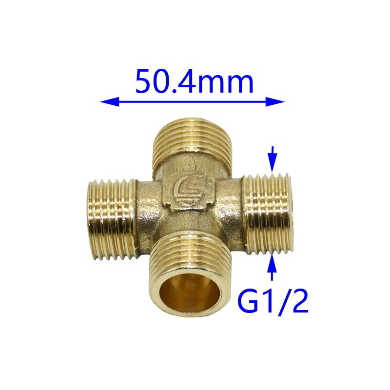 1/2 "Metal Cross Connector Messing buis splitter F... – Grandado
