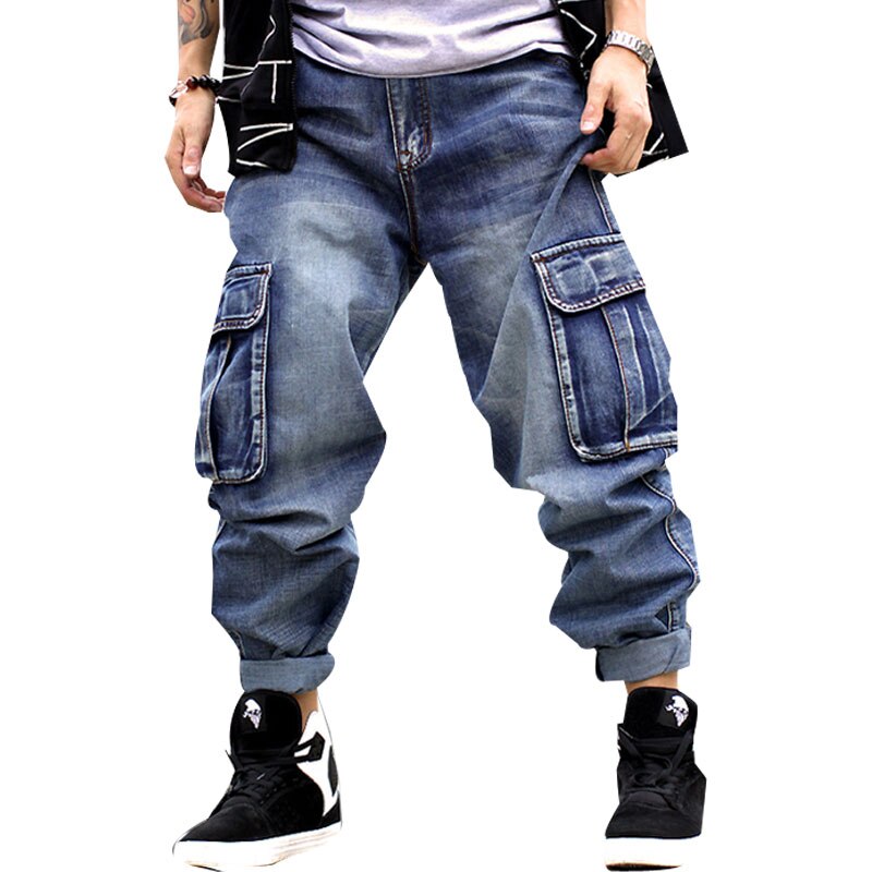 Men's Rap Hiphop Jeans Wide Leg Full Length Skateb... – Vicedeal