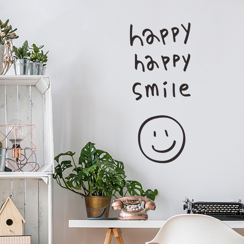 happy happy smile wall sticker for Living room bac... – Grandado