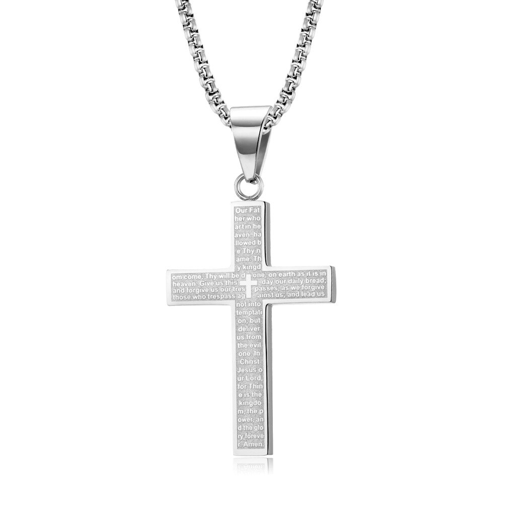 Bible Men's Necklaces Cross Pendant Christian Scri... – Grandado