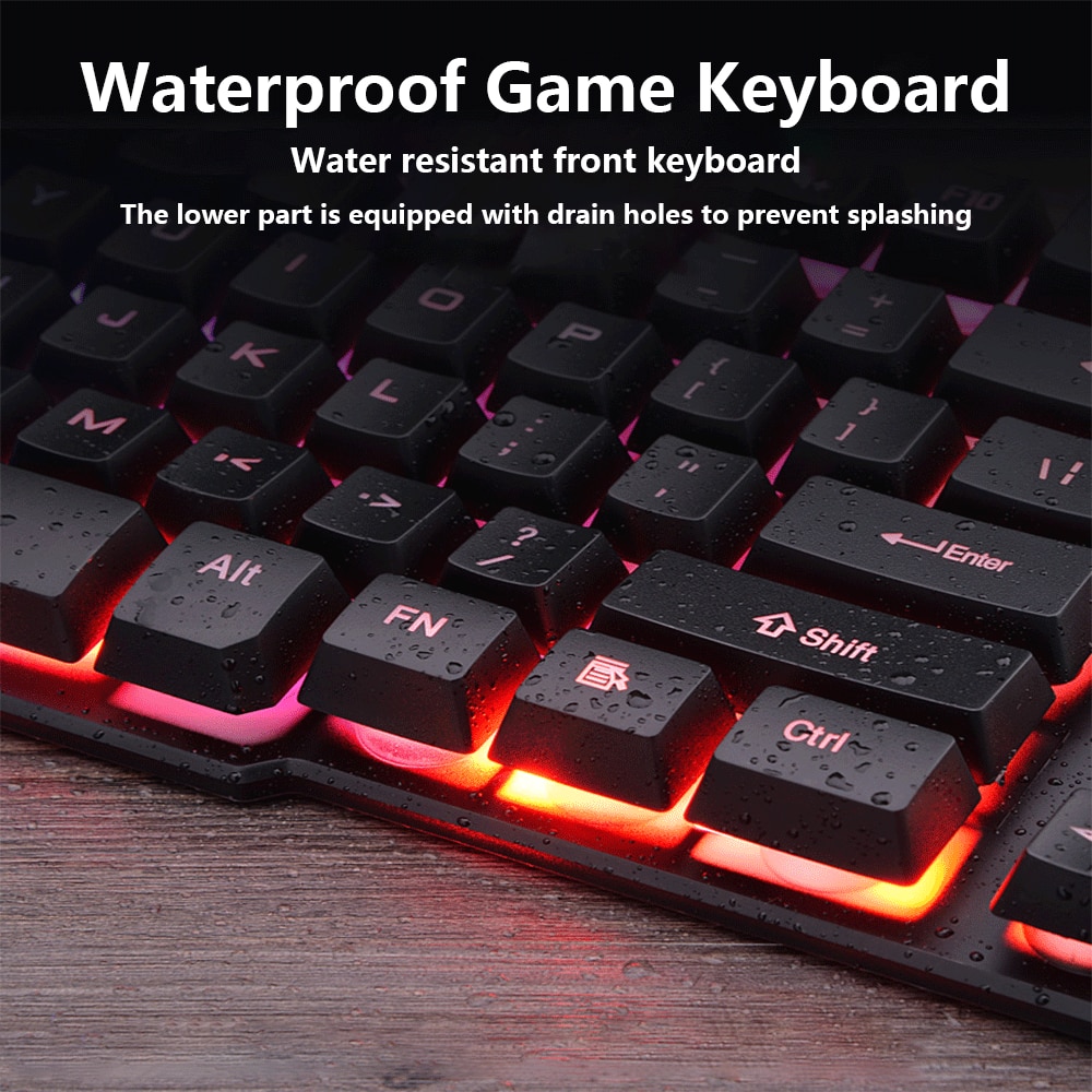 Gaming keyboard Mechanical Feel Keyboard With Rain... – Grandado