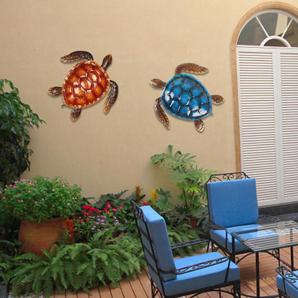 23X3X25CM Metal Sea Turtle Beach Theme Decor Wall ... – Grandado
