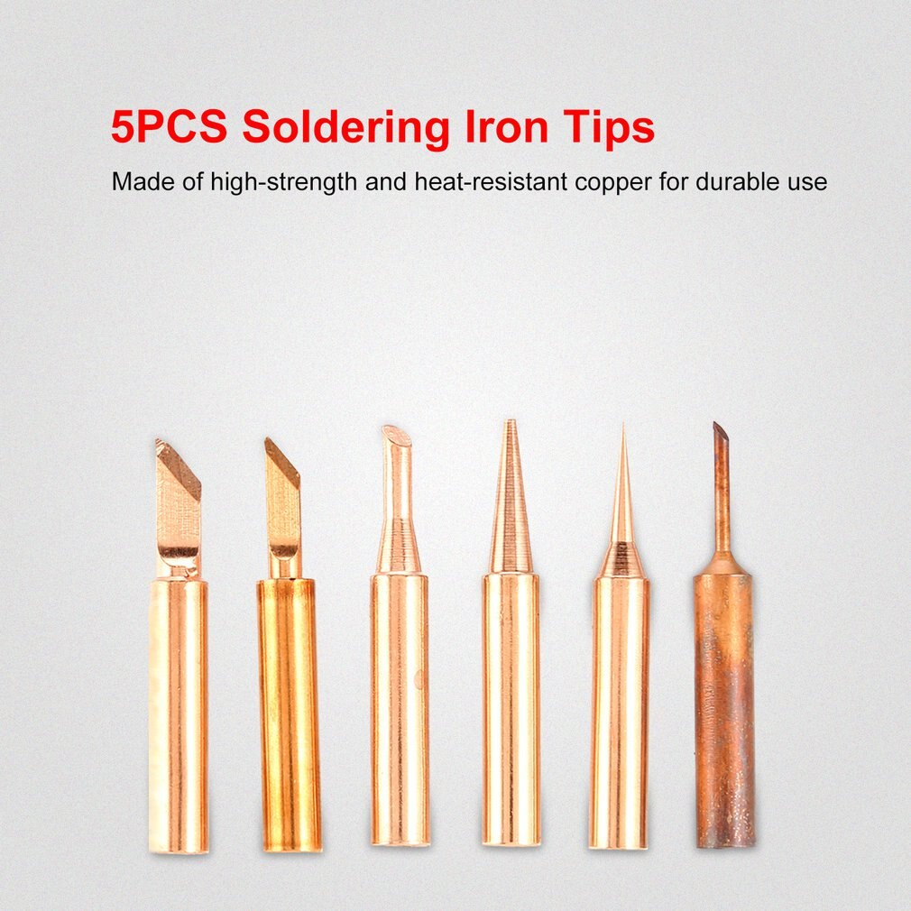 5PCS Solder Soldering Iron Tip Pure Copper Replace... – Vicedeal