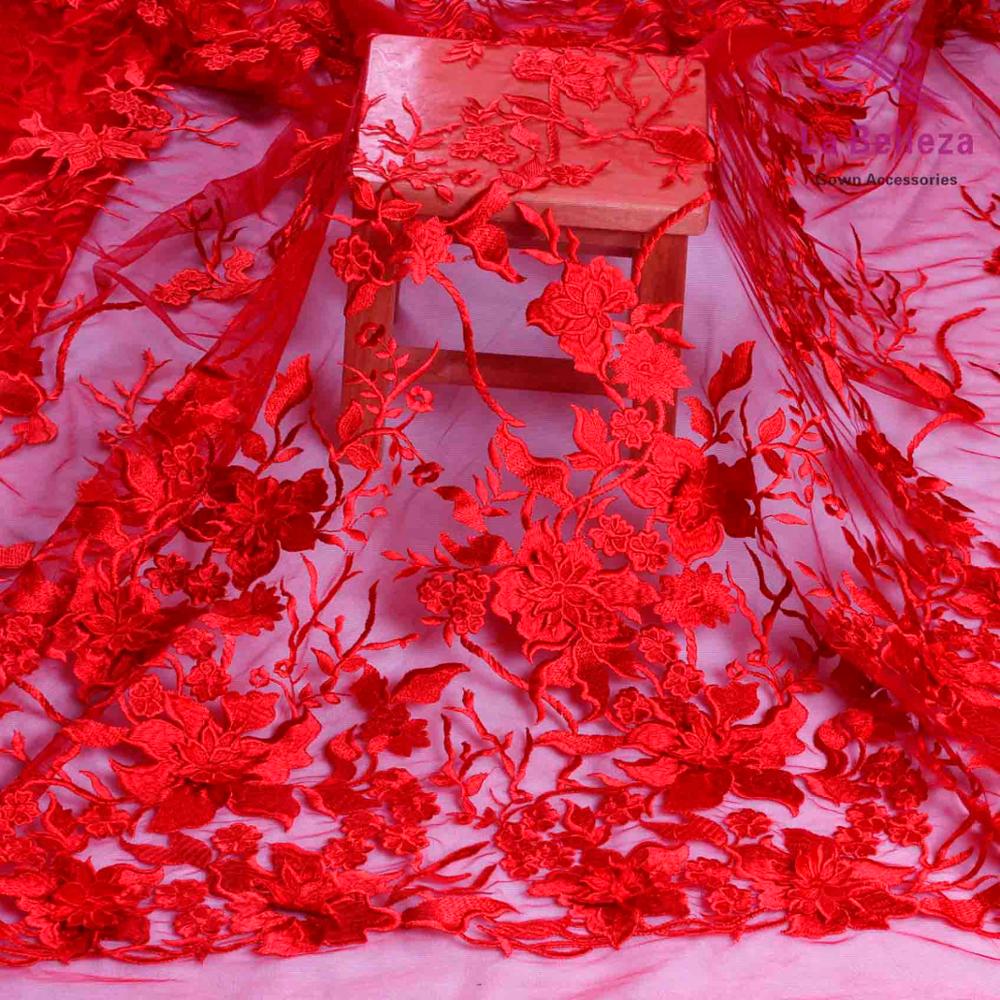 La Belleza off white lace,orange red lace fabric s... – Vicedeal