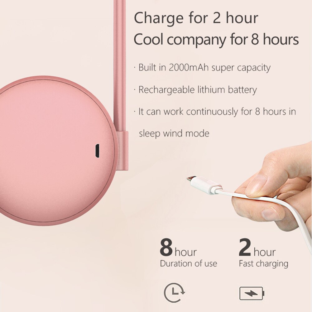 USB portable fan cold fan hands free neck fan hang... – Vicedeal