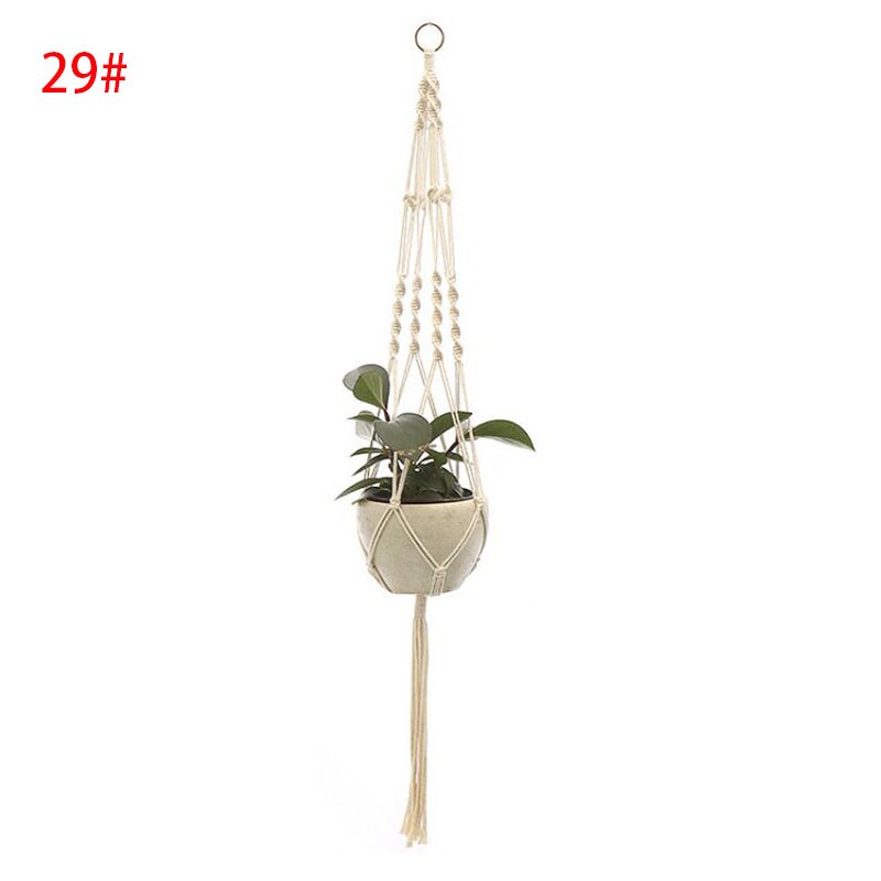 100% handmade macrame plant hanger flower pot bask... – Grandado