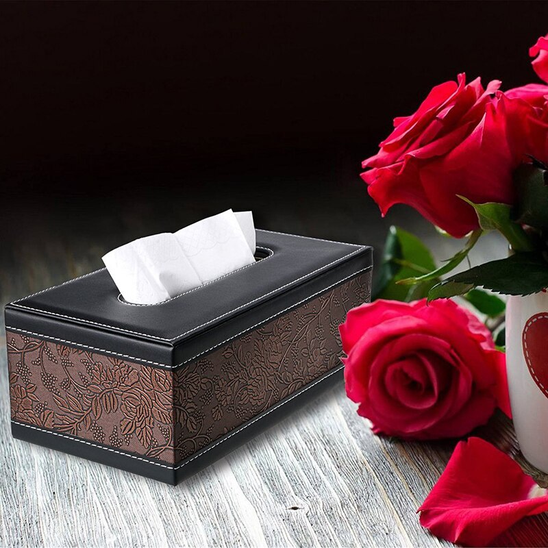 Walnut wood tissue box home paper table desktop st... – Vicedeal