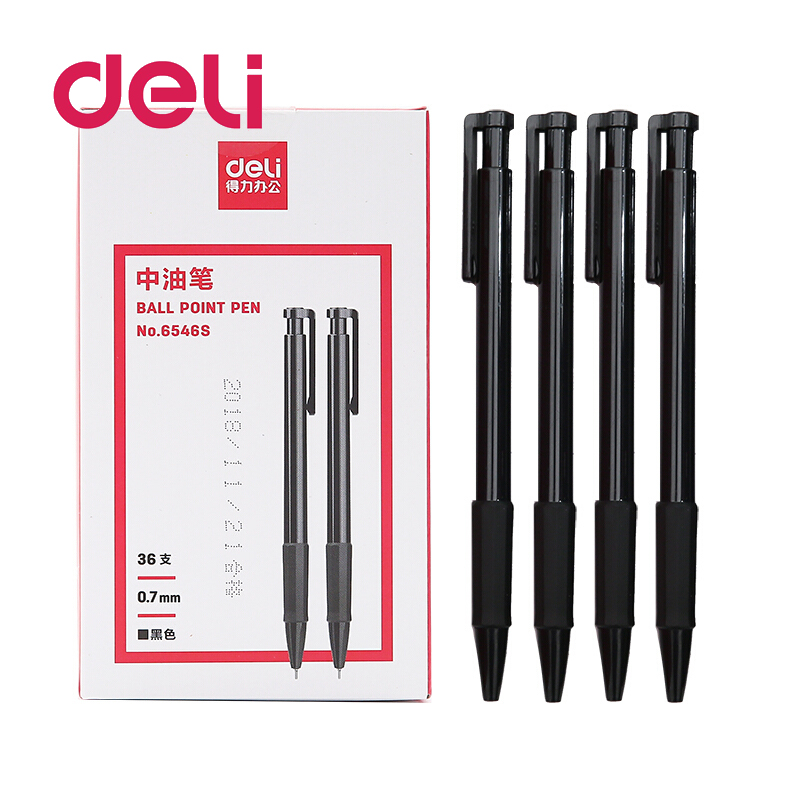 Deli 1pcs 0.7mm black Press ballpoint Oil Pen Plas... – Vicedeal