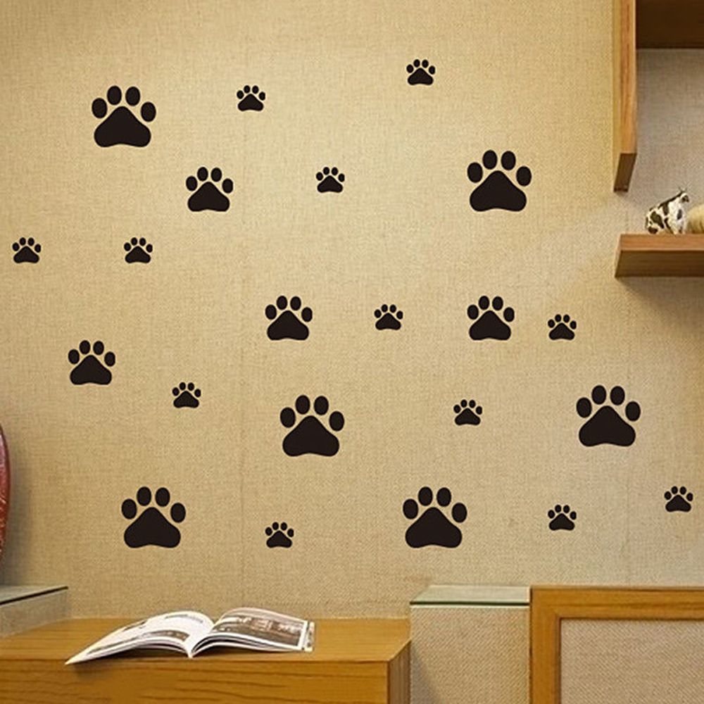 22Pcs/set Cat Dog Paw Wall Vinyl Decal Stickers Id... – Grandado