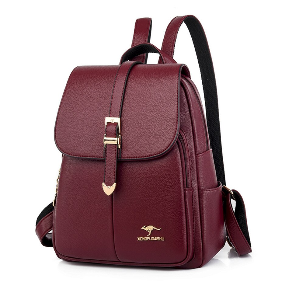 Multifunctional Women Backpack Pu Leather Ladies S... – Grandado