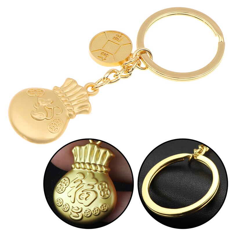 Year Of Rat Fortune Mouse Sack Keychain Silver All... – Grandado