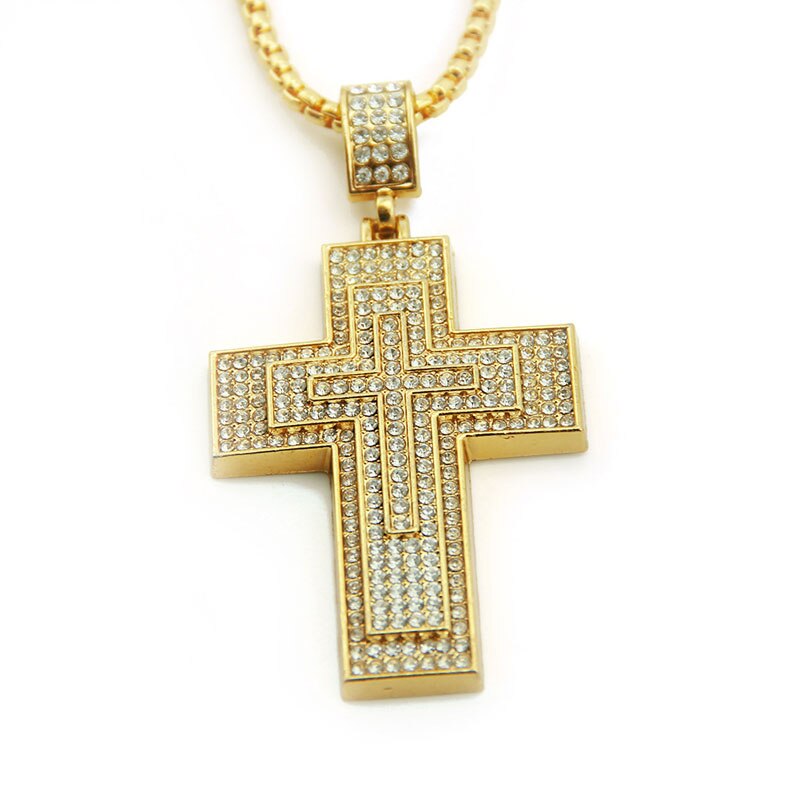 Klassieke Hip Hop Gold Kleur Iced Out Rhinestone K... – Vicedeal