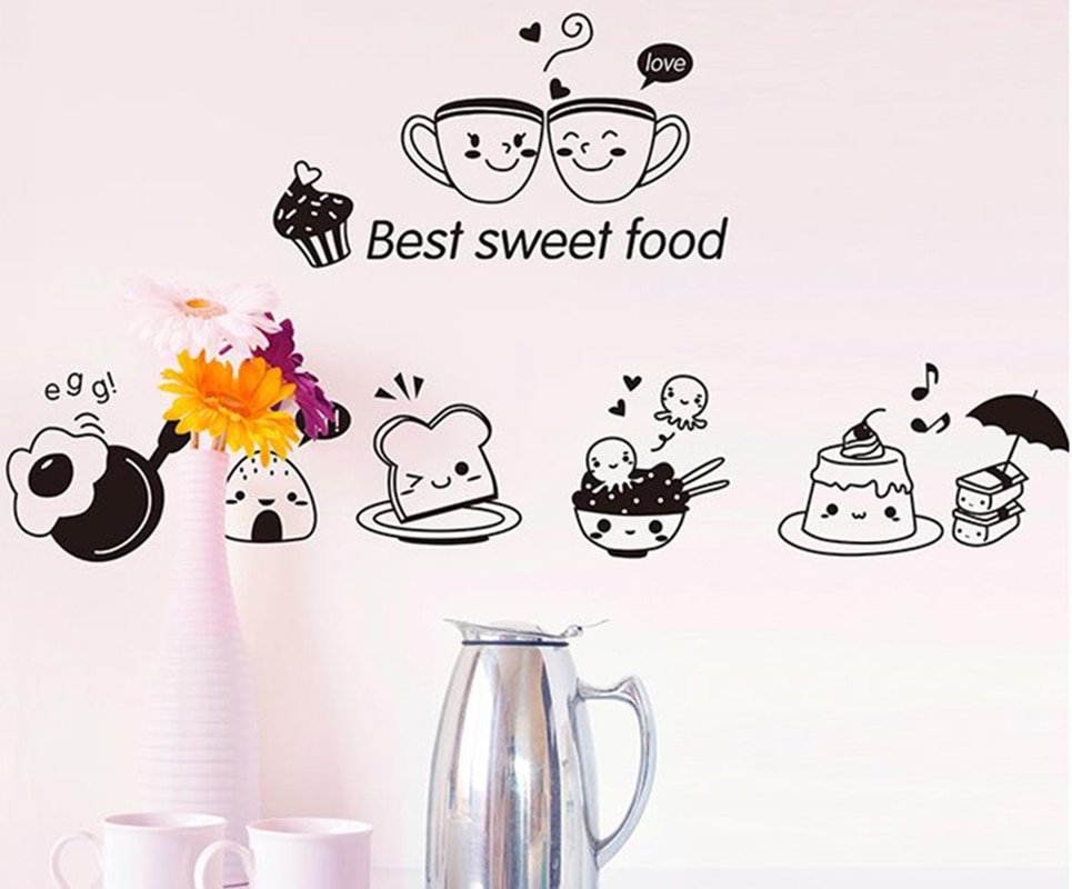 Kitchen Wall Stickers Coffee Sweet Food DIY Wall A... – Vicedeal