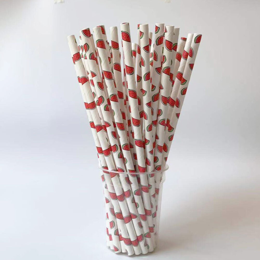 Fruit Straw Colored Paper Straw Style Disposable P... – Grandado