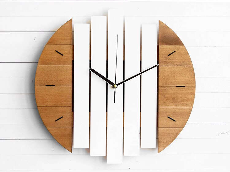 Wooden wall clock modern vintage country bedroom l... – Vicedeal