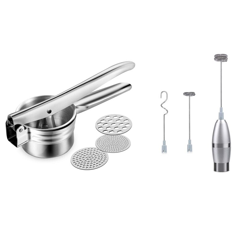 Stainless Steel Potato Ricer Masher with 3 Interch... – Grandado
