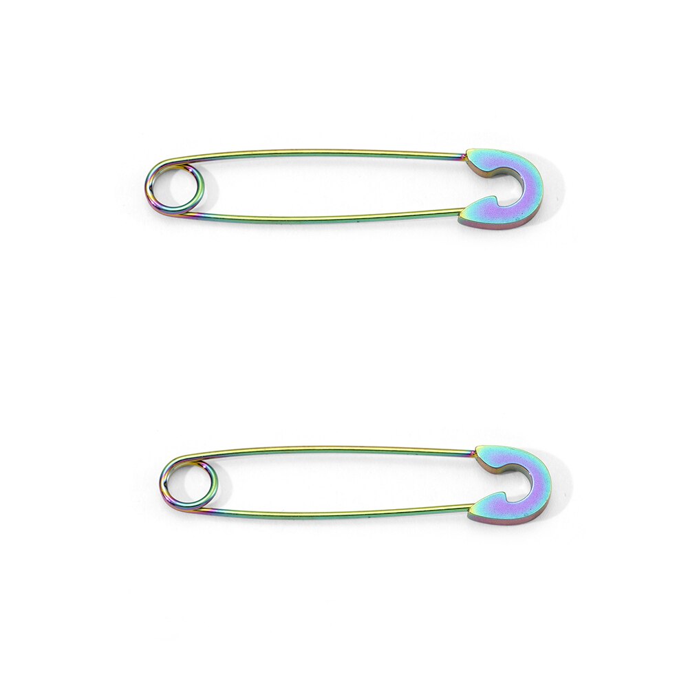 Stainless Steel Punk Pin Earrings Unique Paperclip... – Vicedeal