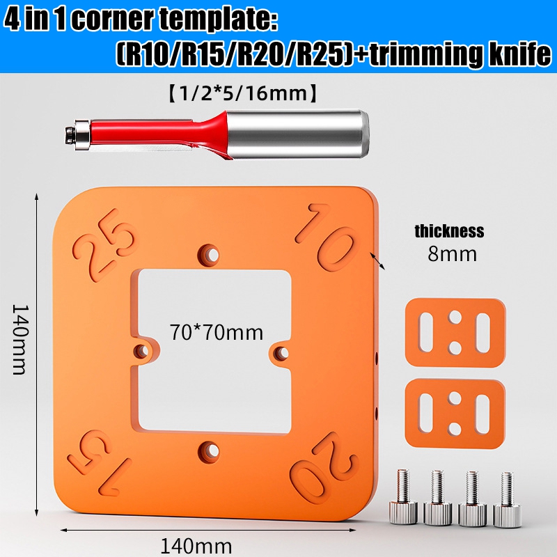 Woodworking Router Corner Radius Templates Jig R10... – Grandado