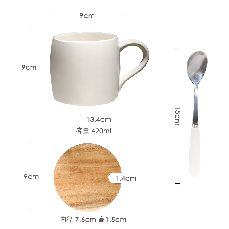 Coffee Shop Frosted Mug With Spoon Black With Base... – Grandado