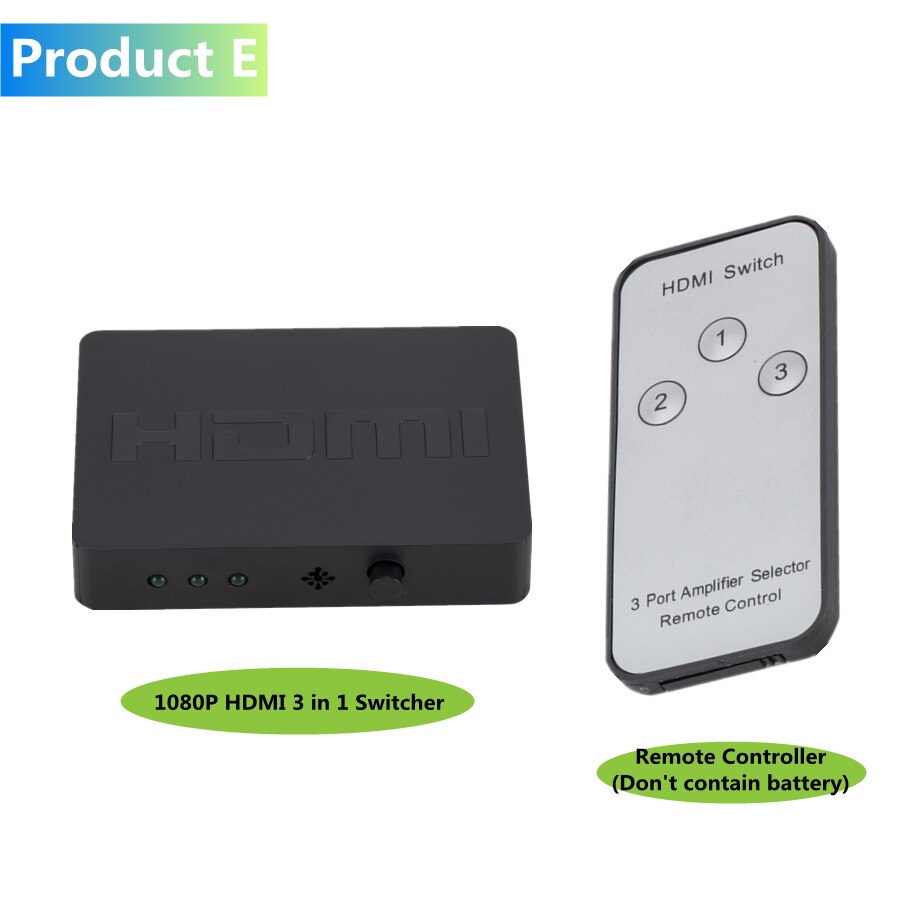 PzzPss HDMI Switcher 4K HD1080P 3 5 Port HD Switch... – Vicedeal