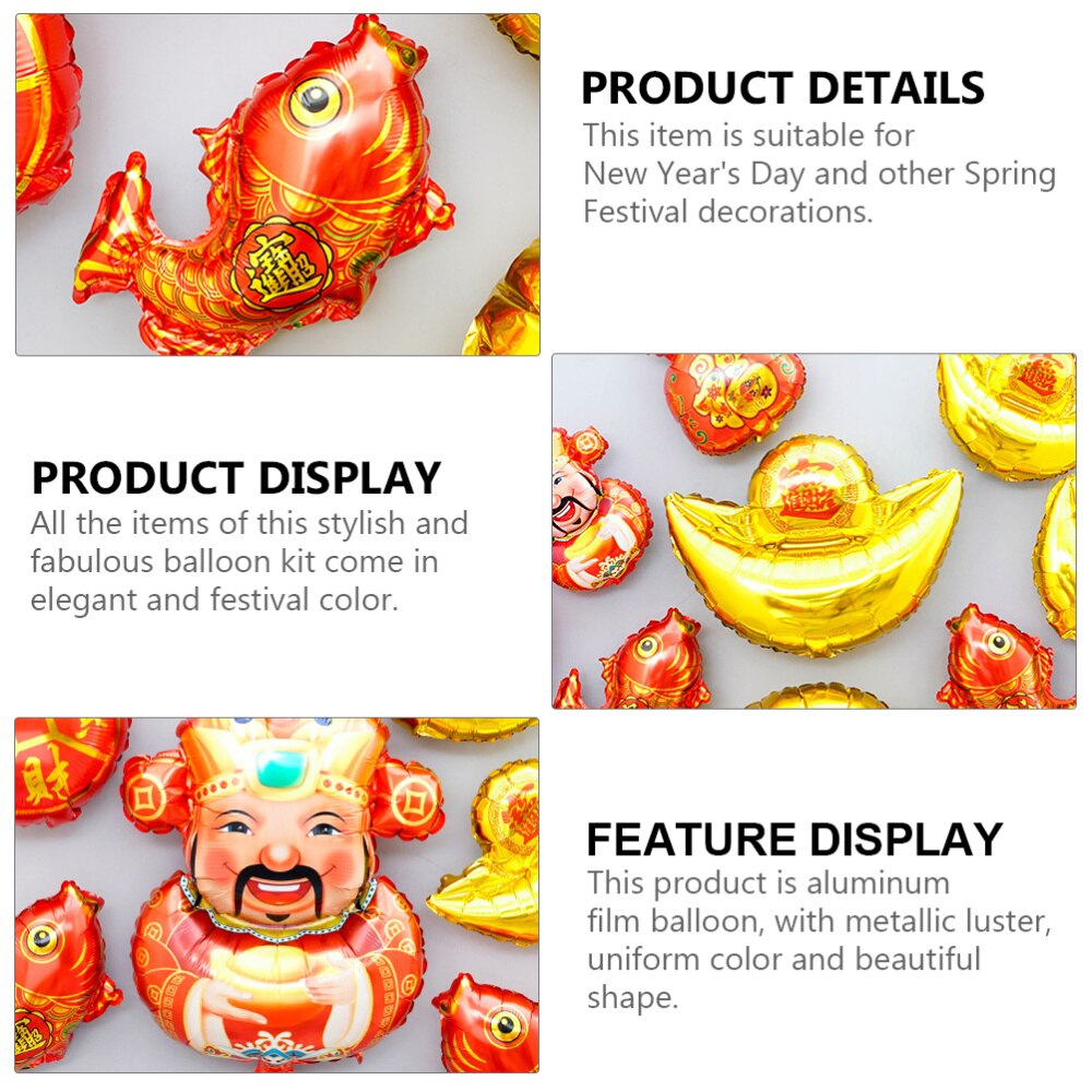 12pcs Chinese Year Balloons Set Decorative Festiva... – Vicedeal
