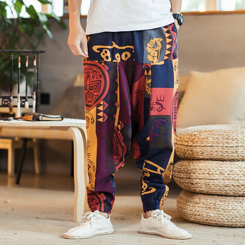 Harem Pants Hip Hop Aladdin Hmong Baggy Cotton Lin... – Grandado