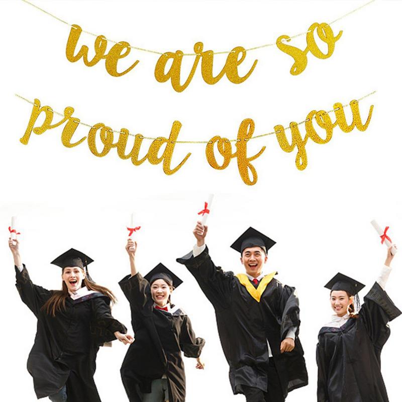 Graduation Party Pull Flag Golden Flags We Are So ... – Vicedeal