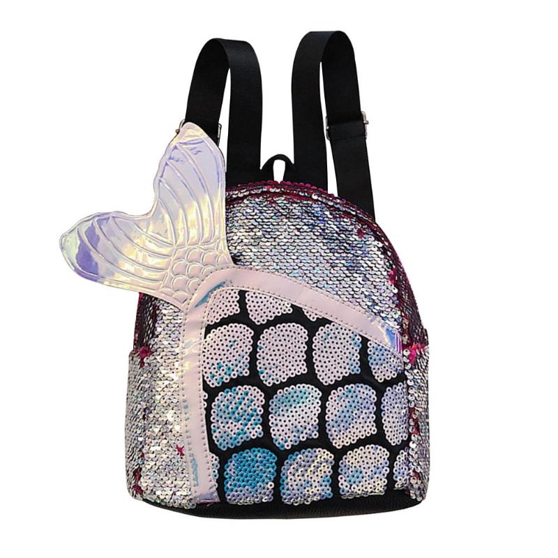 Girl Sequin Mermaid Backpack Children Large Zipper... – Grandado