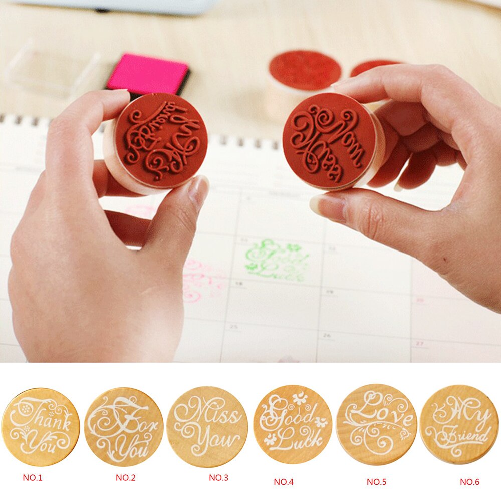 Retro Ronde Houten Rubber Stempel Seal Voor Scrapb... – Grandado