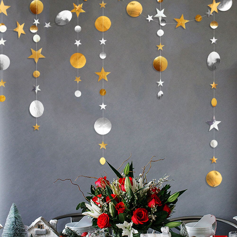 4M Paper Star Round Garland Rose Gold Hanging Bann... – Grandado