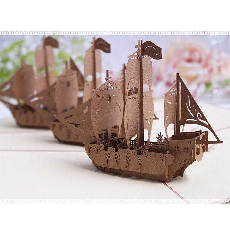 3D Pops Up Card Ship Card Festival Birthday Weddin... – Grandado