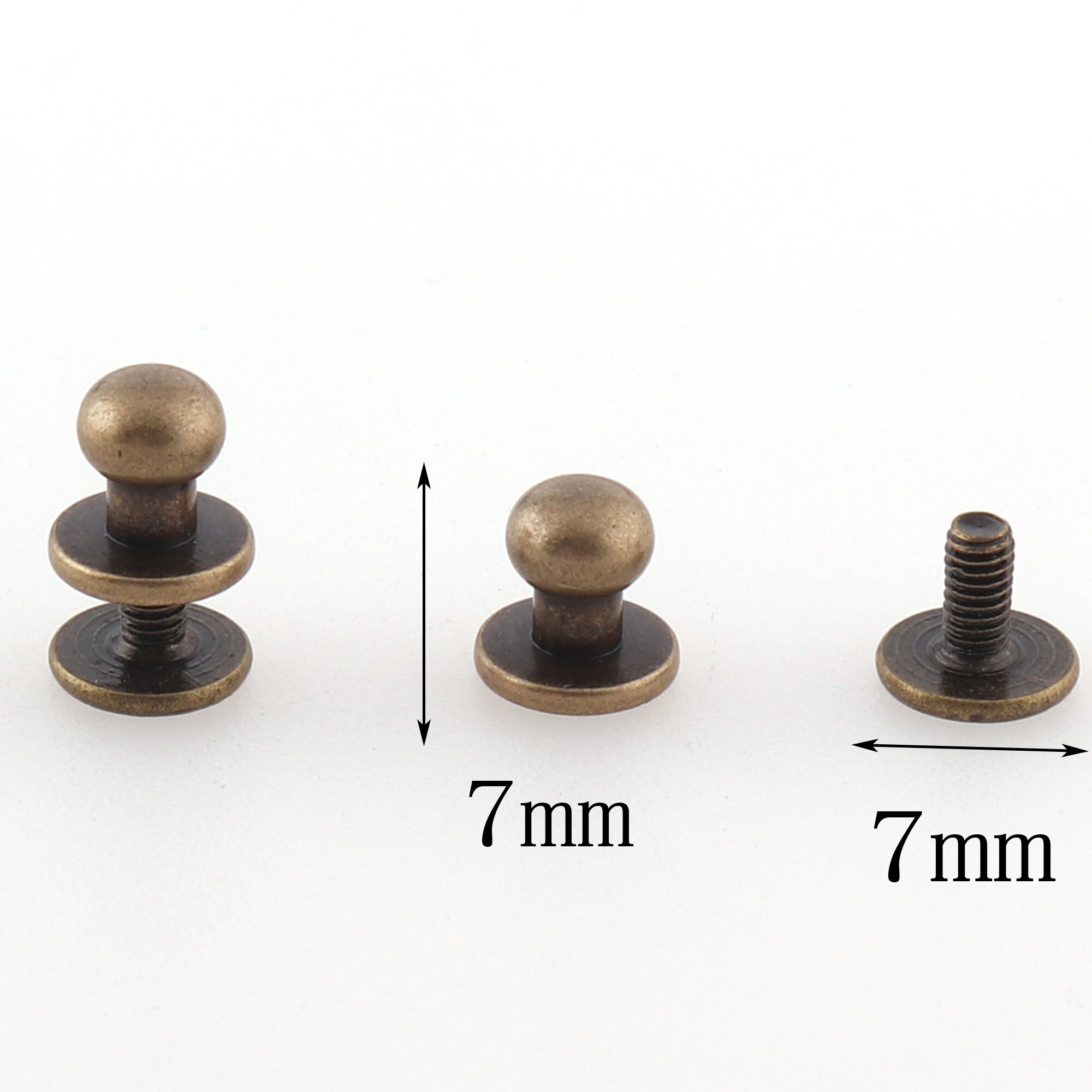 100sets 7mm Double Cap Rivets bronze Stud Rivets B... – Grandado