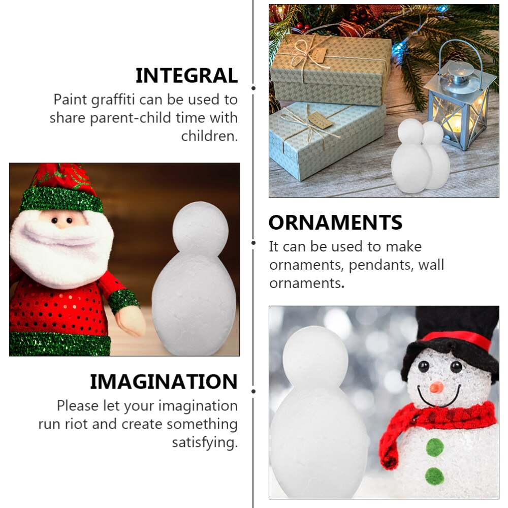 4 Pcs Snowman Modeling Decor DIY Painting Styrofoa... – Vicedeal