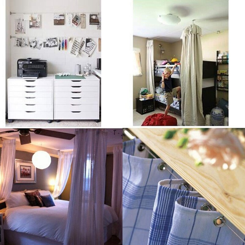 Gordijn Drape Draad Staaf Set Met 12 Clips, rvs Fo... – Grandado