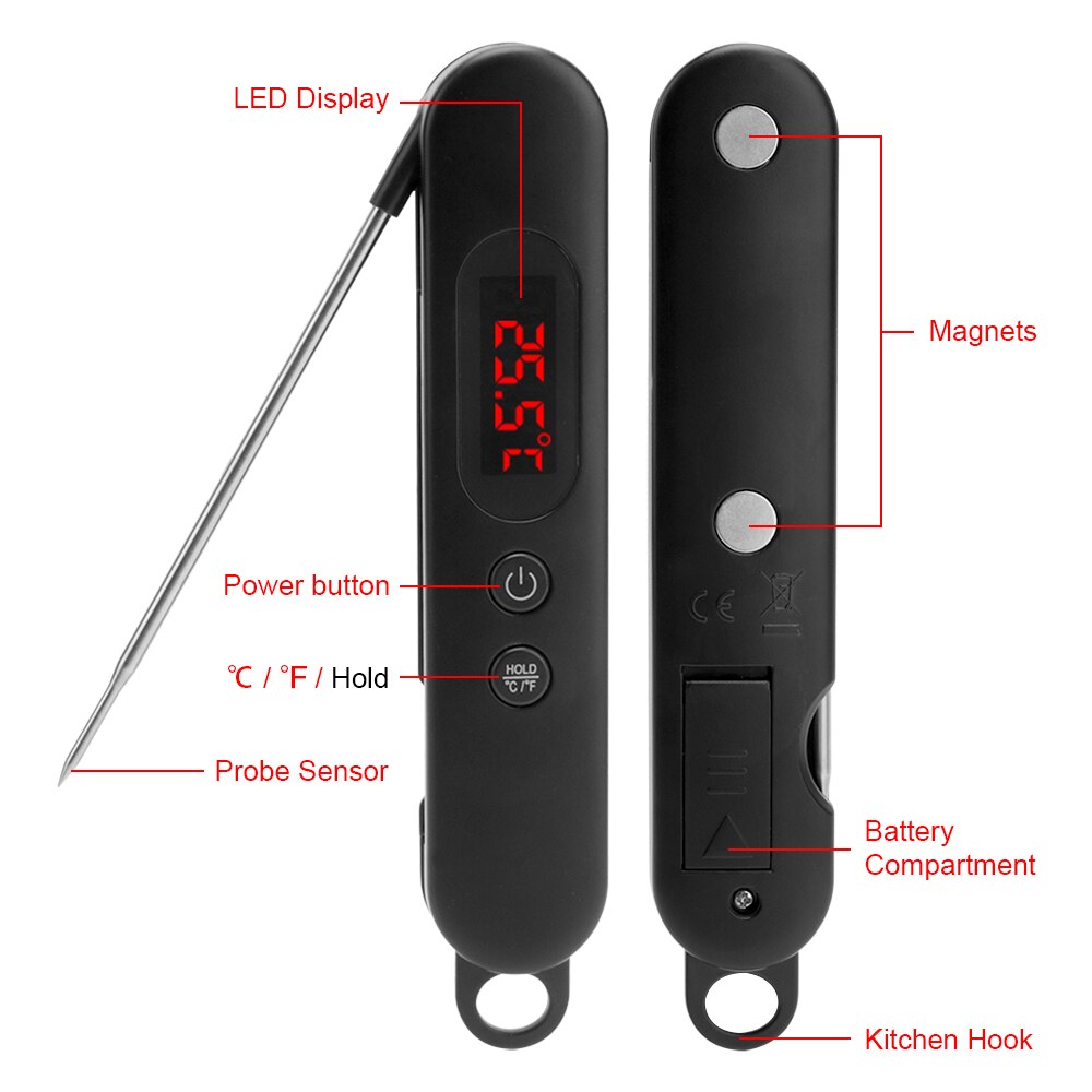 Folding Digital Meat Thermometer Probe Wireless In... – Grandado
