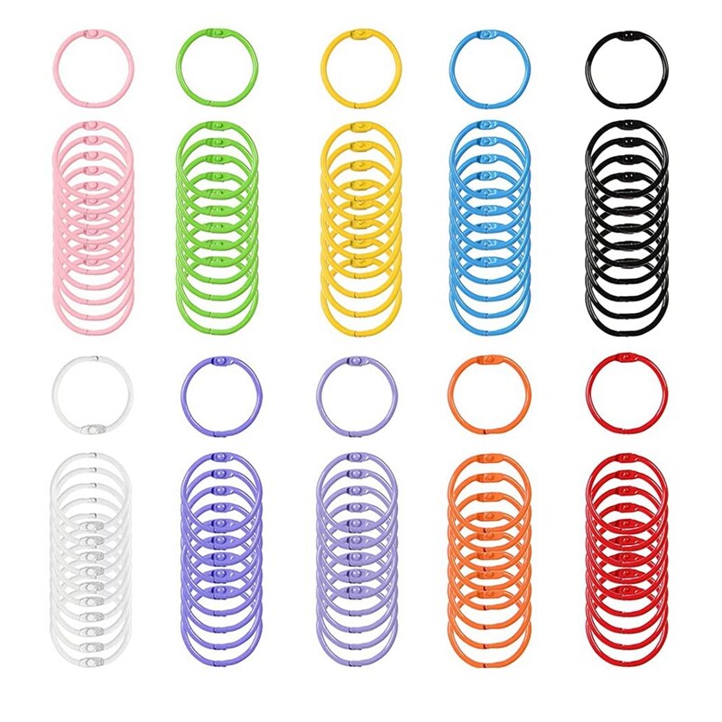 100-Pack Colorful Binding Rings 3cm Book Loose Lea... – Vicedeal