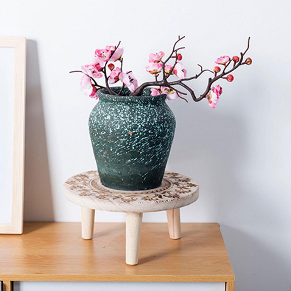 Wooden Plant Stand Flower Pot Base Holder Stool In... – Grandado