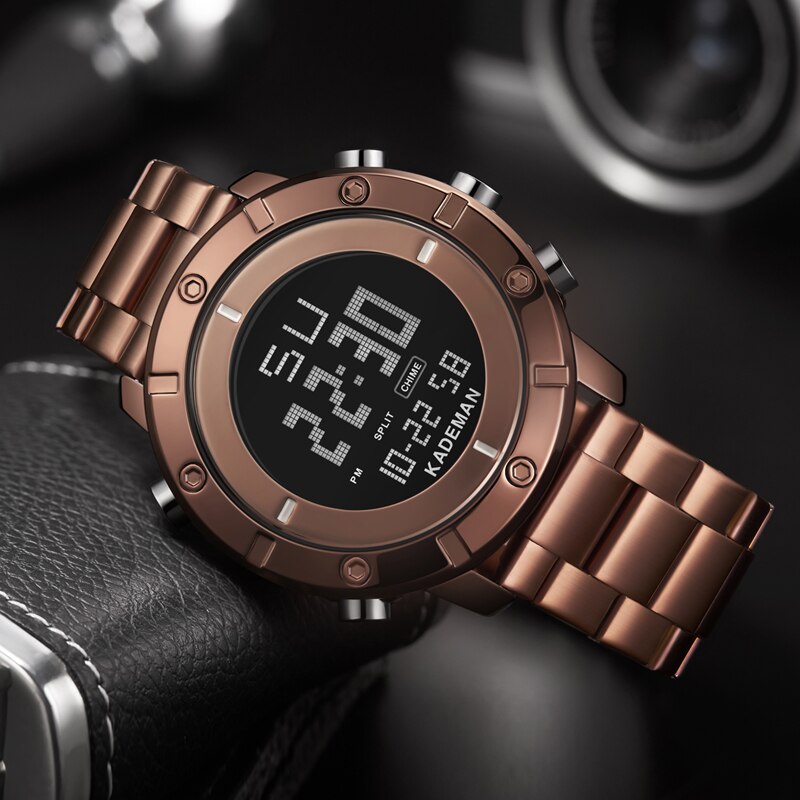 KADEMAN Sport montre hommes en plein air or acier ... – Grandado