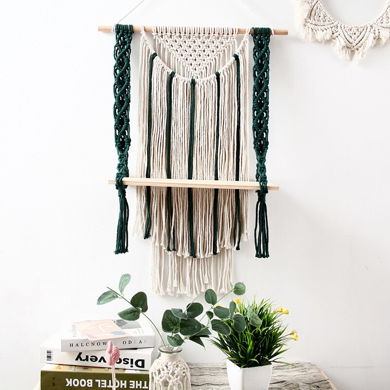 Boho Macrame półka robić wieszania na ścianie z sz... – Grandado
