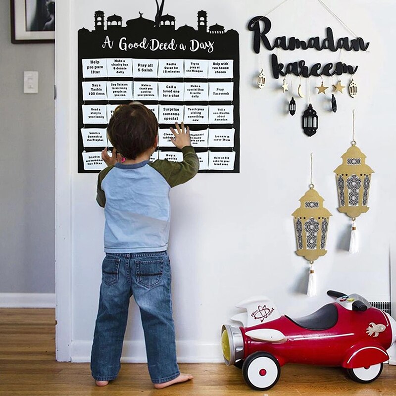 Eid Mubarak Hanging Felt Advent Calendar Ramadan D... – Grandado