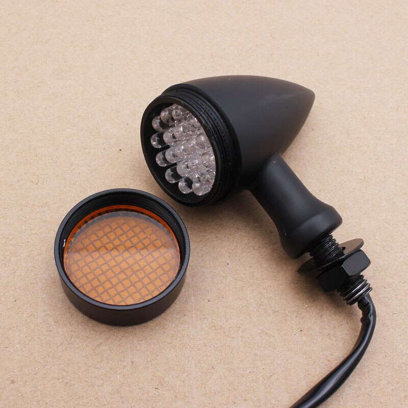 4pc Cafe Racer Motorcycle Retro Aluminum Turn Signal Light With Grid ...